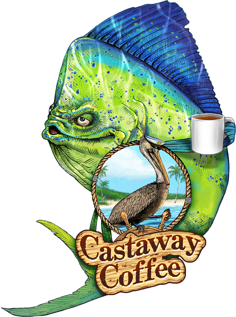 Mahi Die Cut Sticker